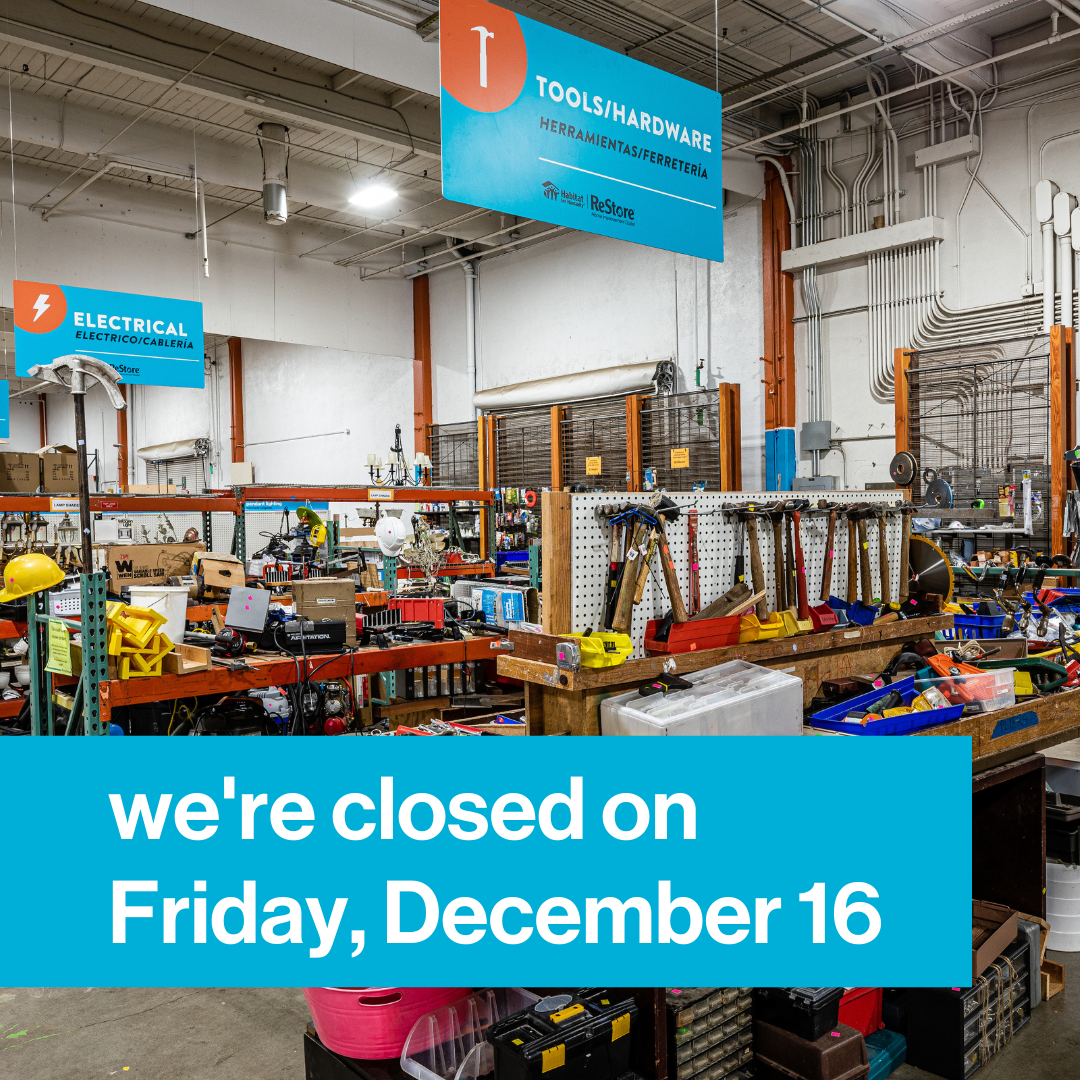We're closed on Friday, Dec. 16 | Portland Region ReStores